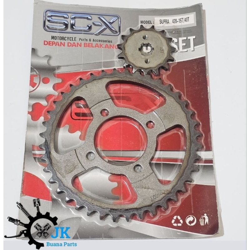 Jual GEAR PRESS GIR SET DEPAN BELAKANG SUPRA X 40T SCX | Shopee Indonesia