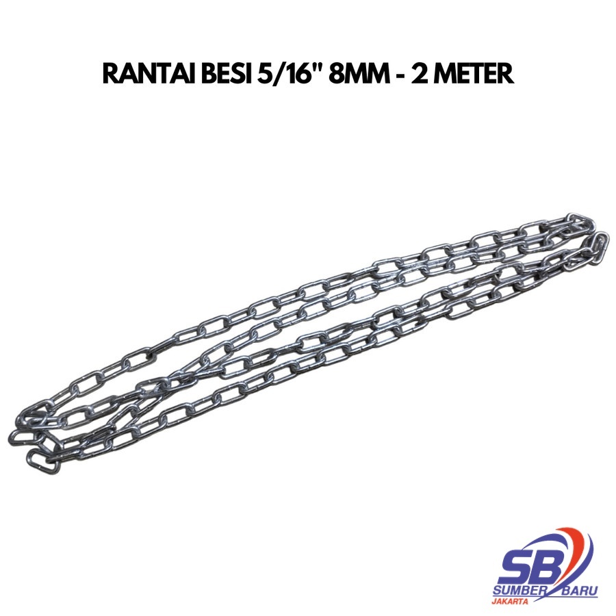 Jual 2 METER Rantai Besi Galvanis 8mm Rantai Kapal Gembok Pagar 5/16 ...