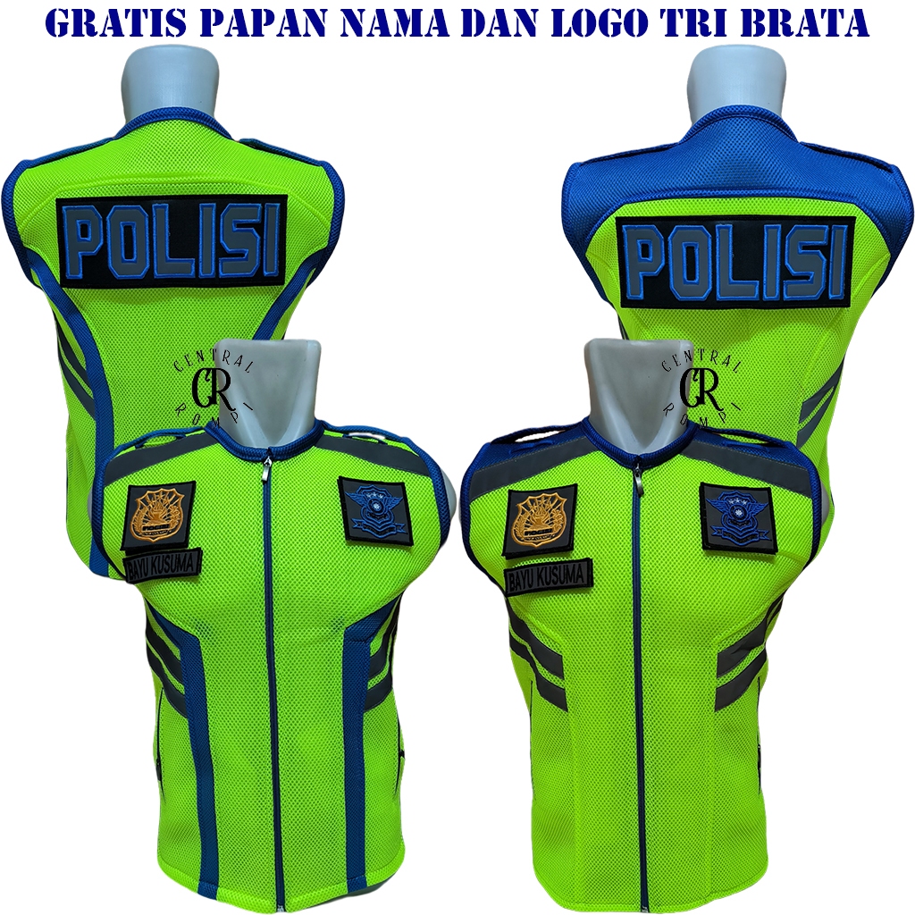 Jual Rompi Polisi Polri Polantas Rompi Polisi Lalu Lintas Bahan Doublemesh Tebal Model Garis ...