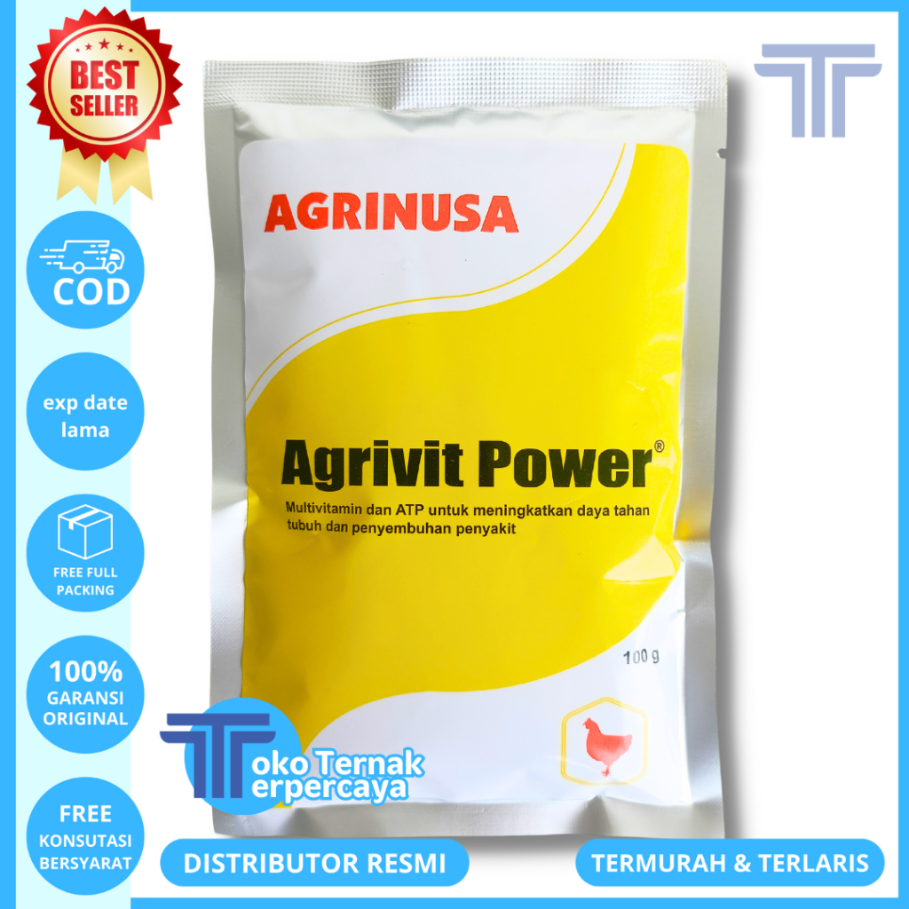 Jual AGRIVIT POWER 100 GRAM - Vitamin Ayam ATP Meningkatkan Daya Tahan ...