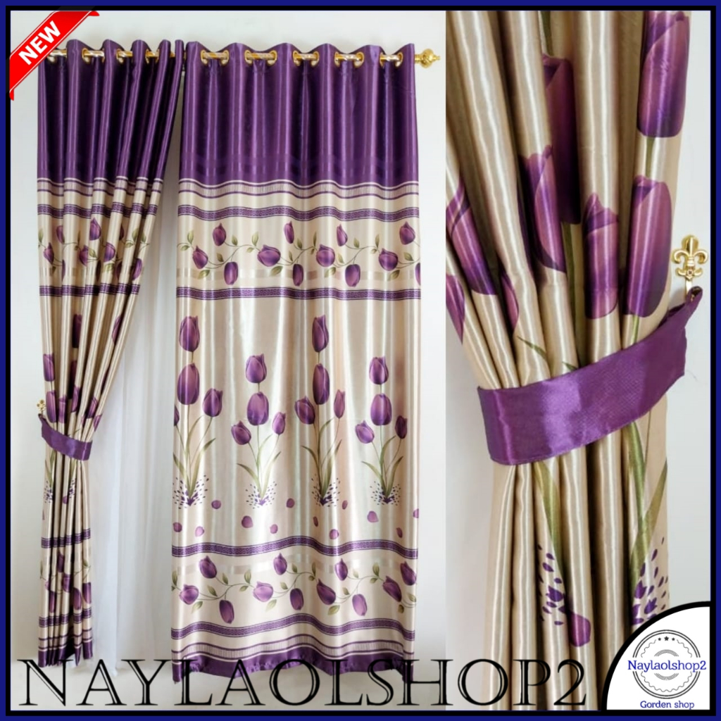 Jual Gorden minimalis jendela rumah dan pintu motif bunga tulip terbaru ...