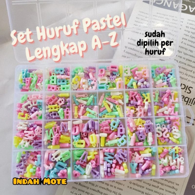 Jual paket Set Huruf Pastel Lengkap A - Z Bonus Grid Box | Liontin ...