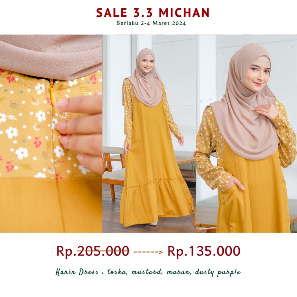 Jual MICHAN Karin Dress SALE | Shopee Indonesia