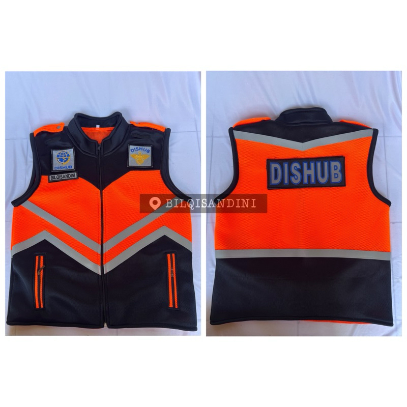 Jual rompi dishub model baru jala tebal/rompi dishub/rompi oren dishub ...