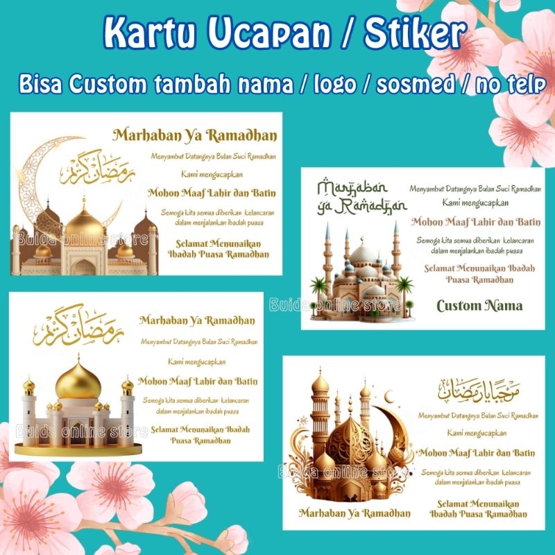 Jual Custom Kartu Ucapan Marhaban Ya Ramadhan Selamat Menunaikan Ibadah ...