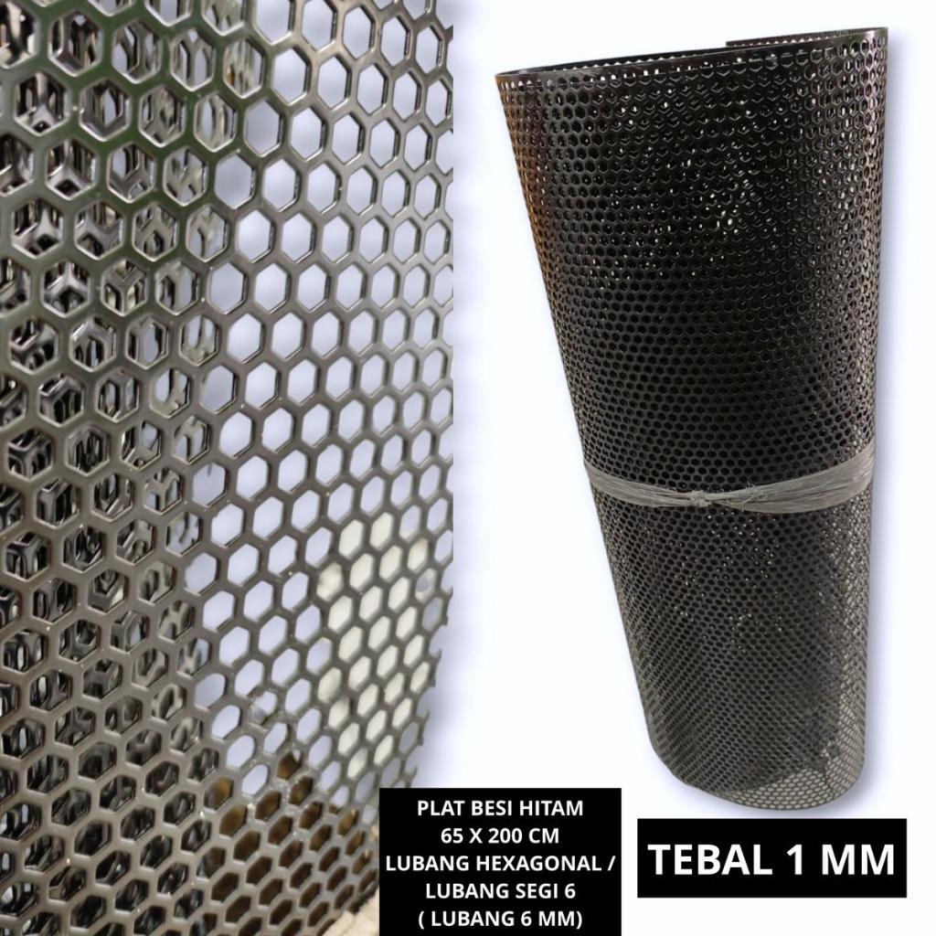 Jual Plat Lubang Besi Hitam Bolong Hexagonal Ukuran 65 x 200 cm ...
