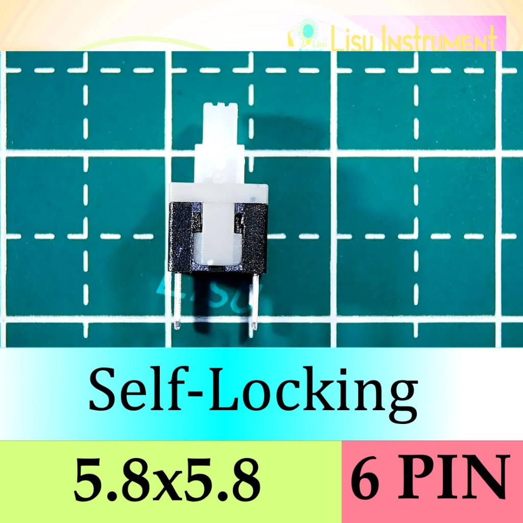 Jual Self-locking 5.8X5.8mm 6Pin 6P Switch Push Button Saklar On Off ...