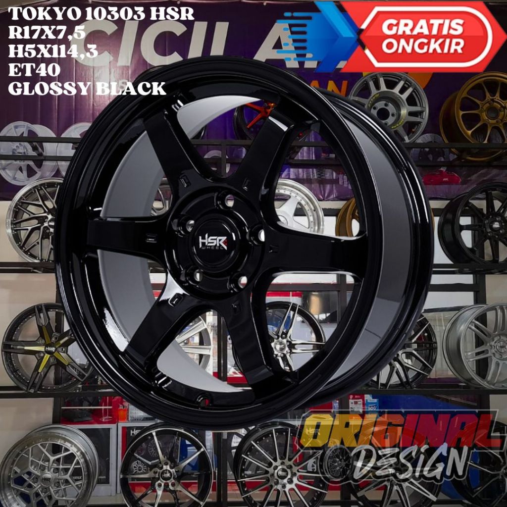 Jual Velg Mobil Te37 Ring 17 HSR TOKYO R17 LEBAR 7,5 LOBANG 5 ET40 BLACK | Shopee Indonesia