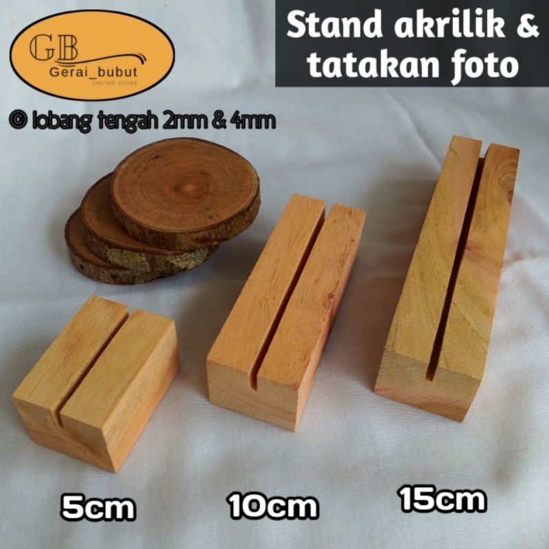 Jual stand akrilik kayu / dudukan plakat | Shopee Indonesia