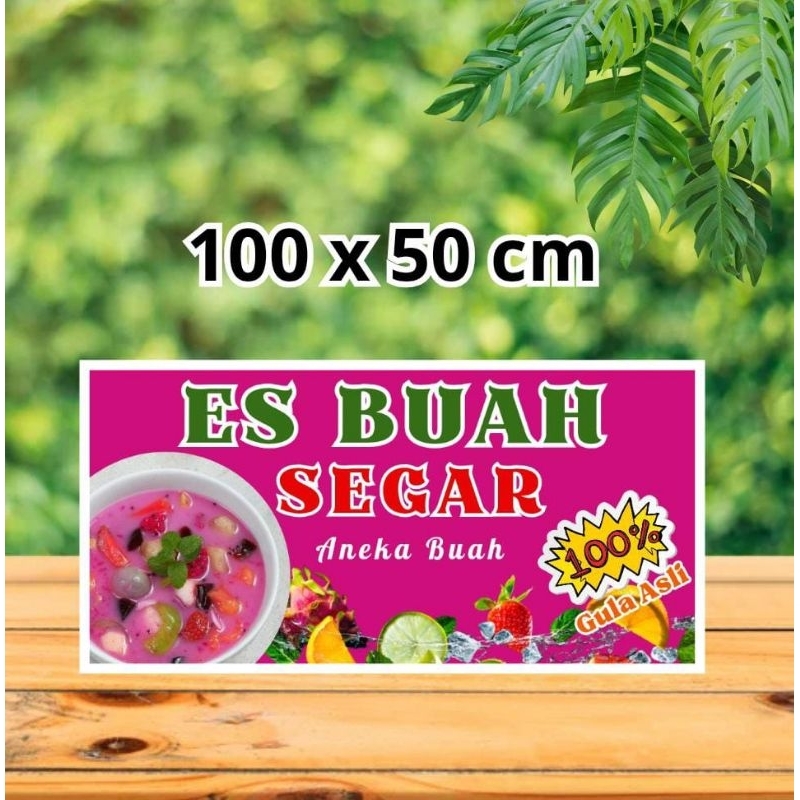 Jual spanduk/banner es buah segar aneka buah ukuran 100x50 cm | Shopee ...