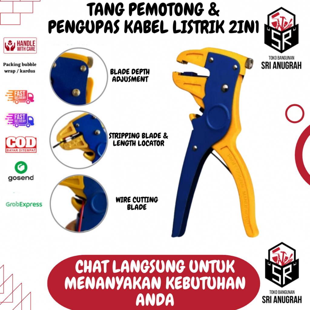 Jual ang Pengupas dan Pemotong Kabel Listrik 2in1 / Alat Pembuka Kulit ...
