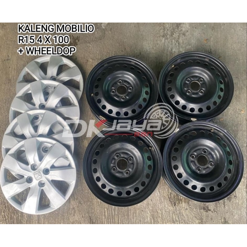 Jual VELG KALENG MOBILIO R15 4x100 (4pcs) + wheeldop (4pcs) | Shopee Indonesia