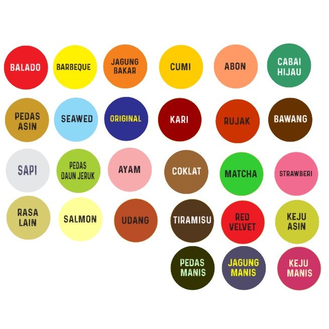 Jual sticker rasa makanan/sticker rasa kripik/sticker penanda rasa kue ...