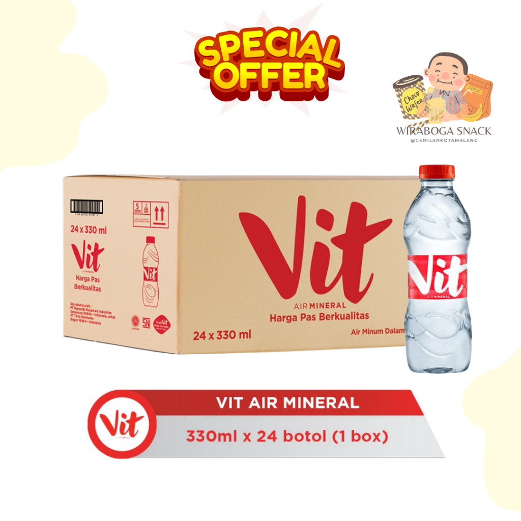 Jual Vit Air Mineral Botol 330Ml dus isi 24 | Shopee Indonesia