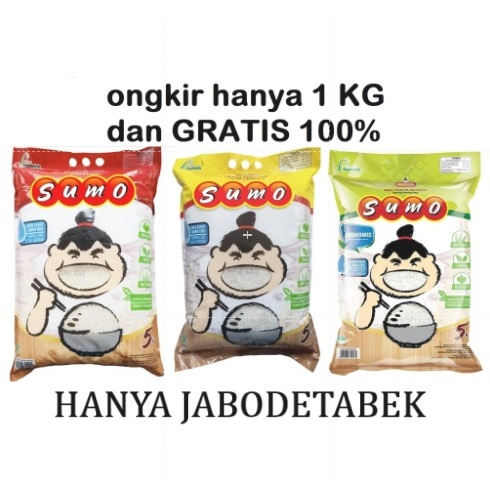 Jual Beras Sumo 5 kg (GRATIS ONGKIR 100%) Kemasan Merah, Hijau dan ...