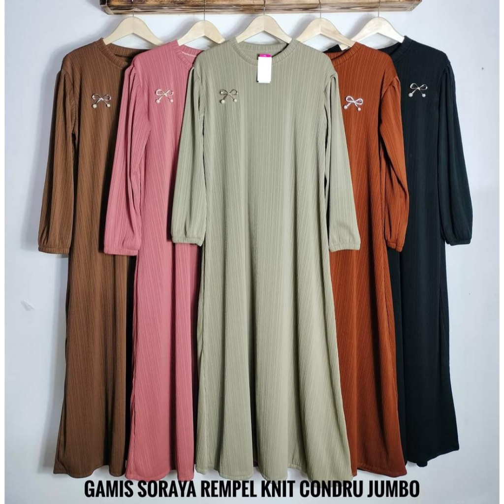Jual GAMIS SORAYA REMPEL TANGAN KNIT CONDRU STANDAR JUMBO TERBARU ...