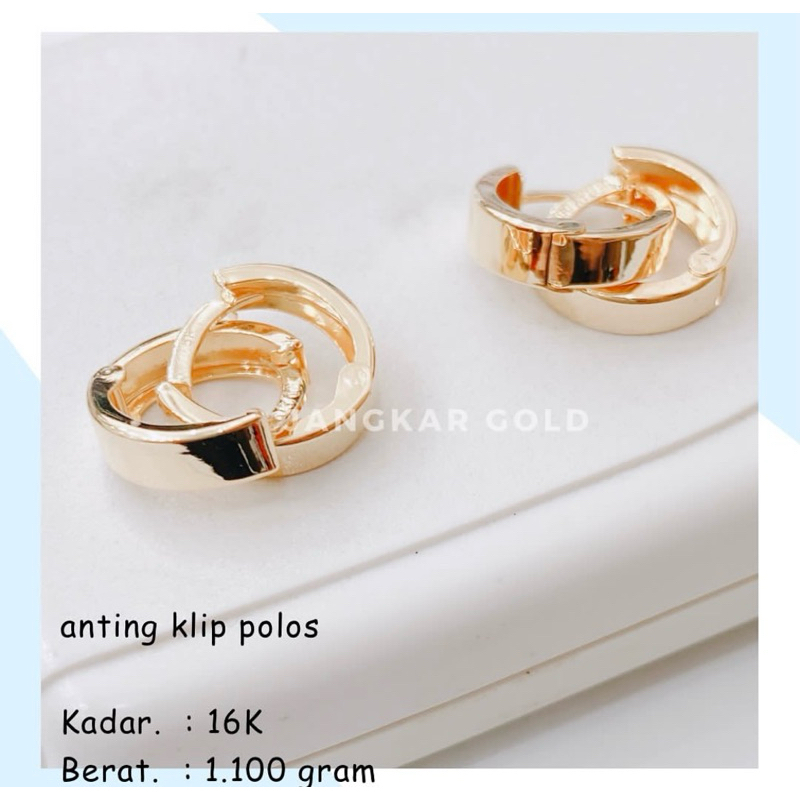 Jual ANTING EMAS KLIP POLOS 16K 1.100GR | Shopee Indonesia
