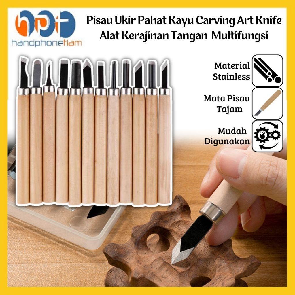 Jual Pisau Ukir Pahat Kayu Alat Seni Kerajinan Tangan / Wood Carving ...