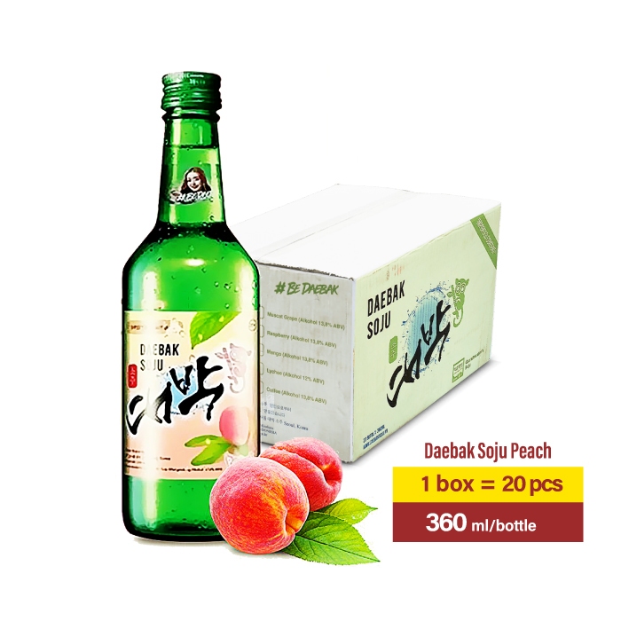Jual Daebak Soju Peach 360mL x 20 pcs | Shopee Indonesia