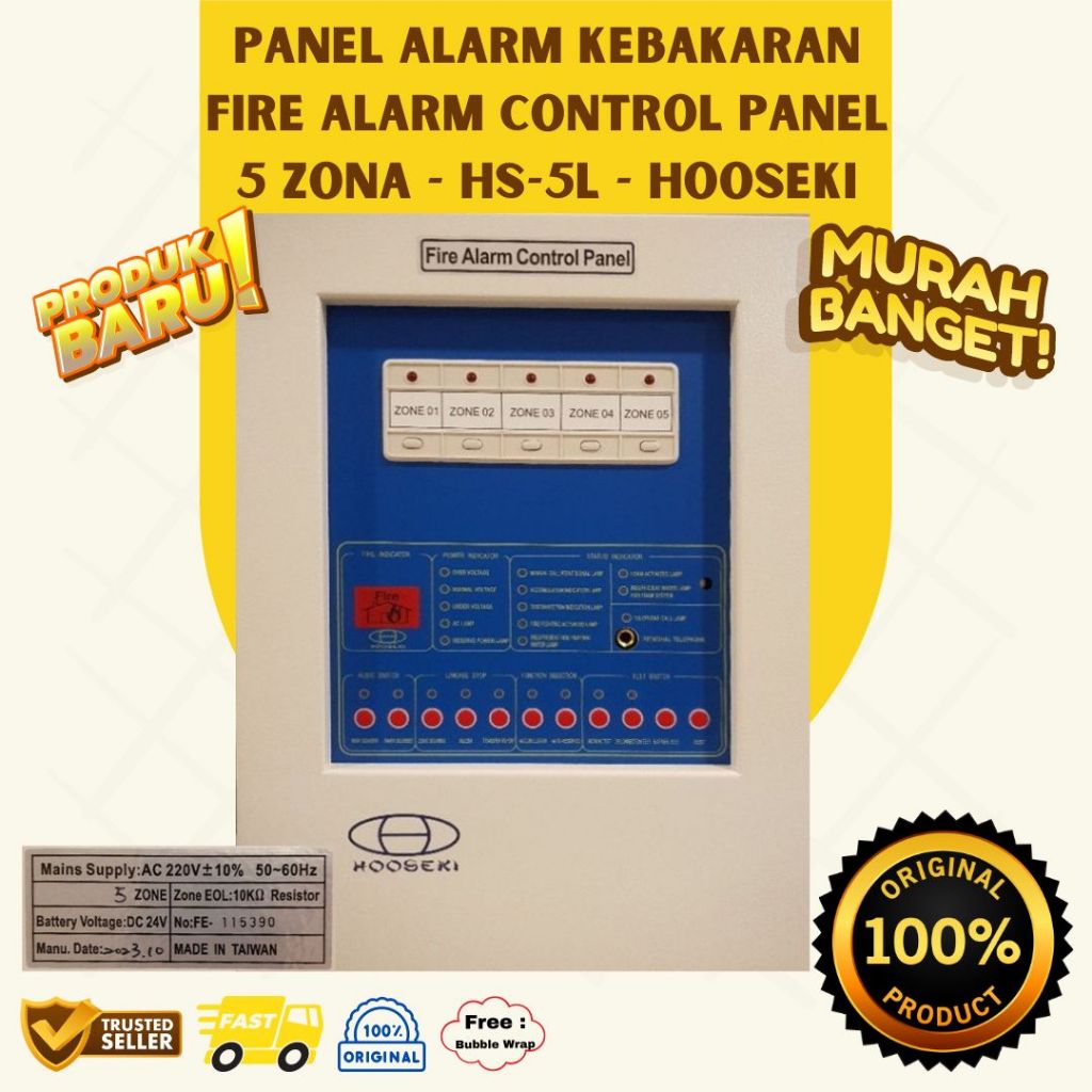 Jual Hooseki Panel Fire Alarm Control Panel 5 Zone HS-5L Original | Shopee Indonesia