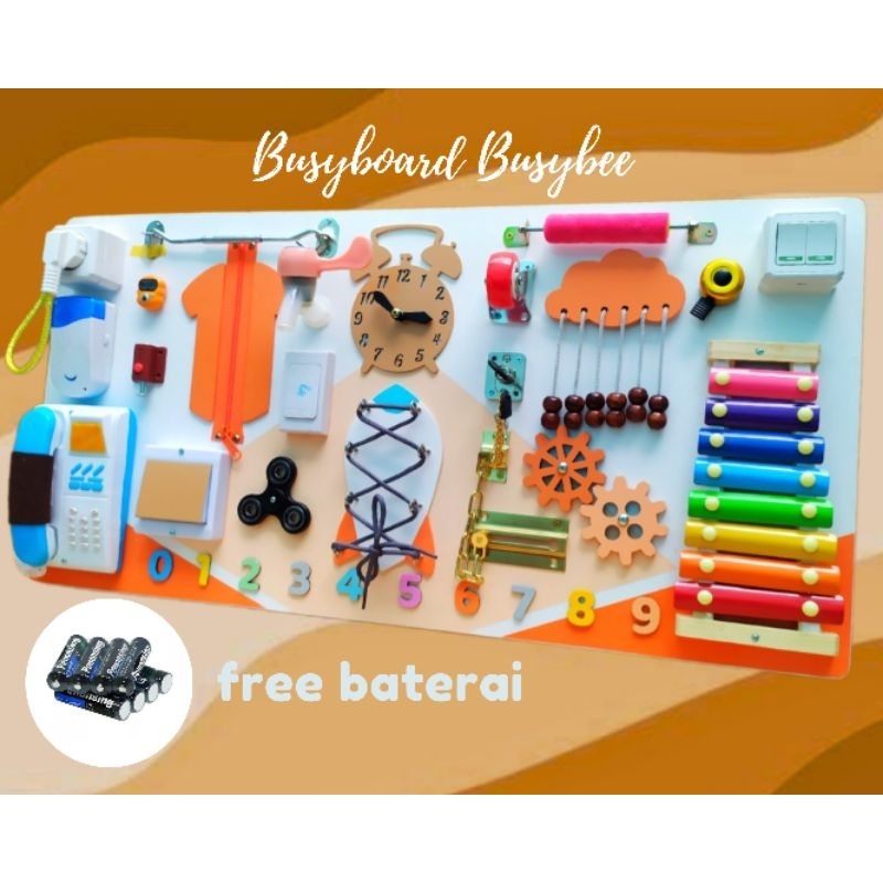 Jual BUSY BOARD SIZE XL 40 CM X 80 CM MAINAN MOTORIK KASAR DAN HALUS ...
