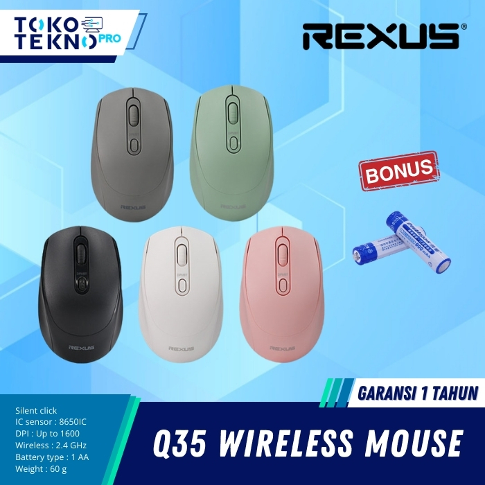 Jual Rexus Q35 Wireless Silent Click Office Mouse | Shopee Indonesia