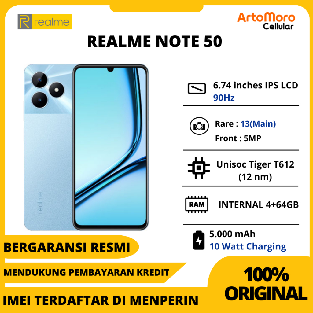 Jual realme Note 50 4GB+4GB*|64GB (90Hz Vivid Display | Mini Capsule ...