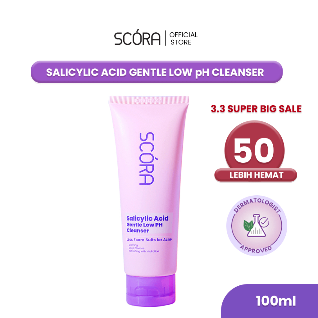 Jual (SIAP KIRIM) SCORA 1% Salicylic Acid Gentle Low pH Cleanser Sabun ...