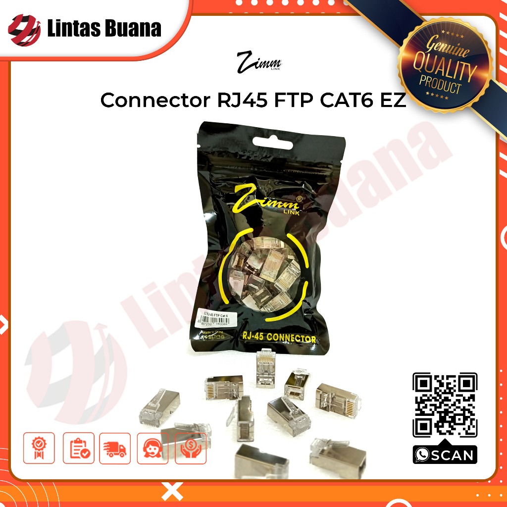 Jual Connector RJ45 FTP CAT6 EZ Anti Gagal Zimmlink | Shopee Indonesia