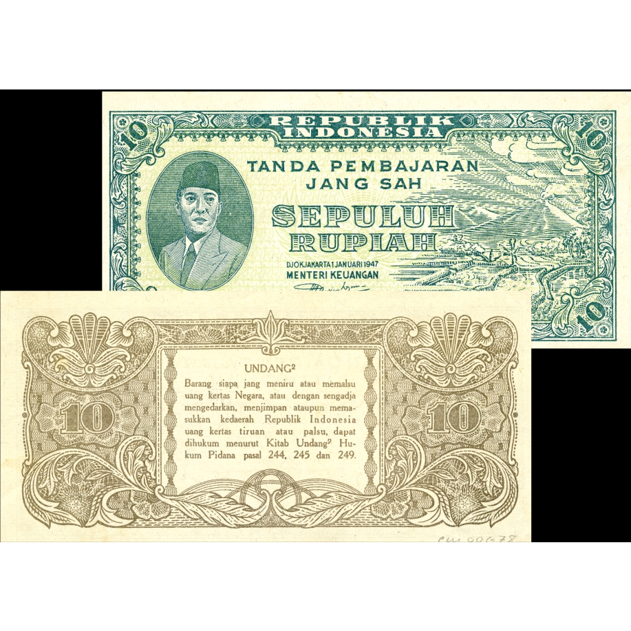 Jual Uang kuno 10 Rupiah tahun 1947 seri Oeang Repoeblik Indonesia (ORI ...