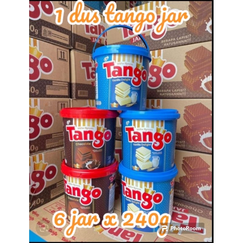 Jual 1 dus wafer tango jar 240 gram rasa vanilla dan coklat | Shopee ...