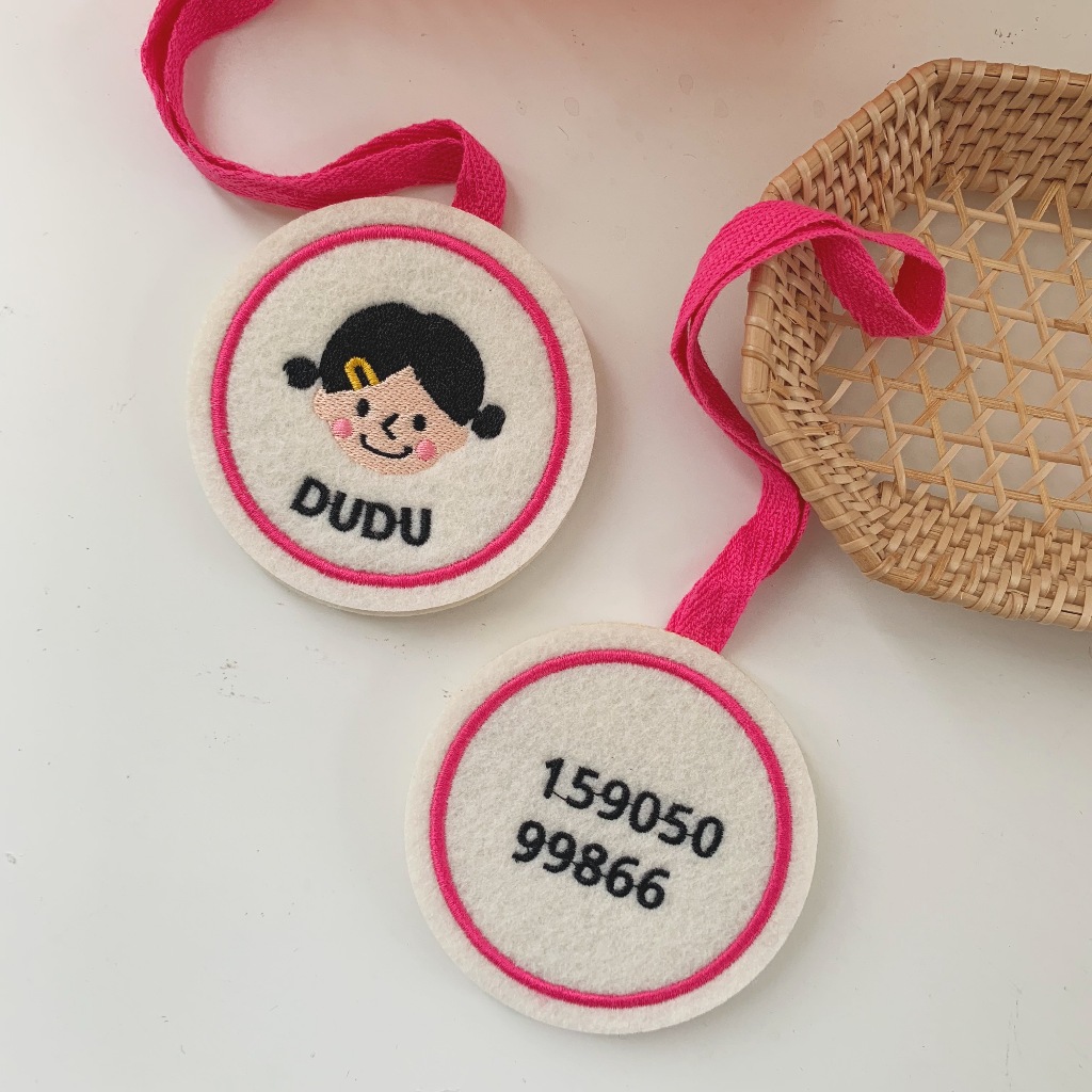 Jual Gantungan Tas Anak / Custom nama anak Bordir / Custom Bag Tag Anak ...