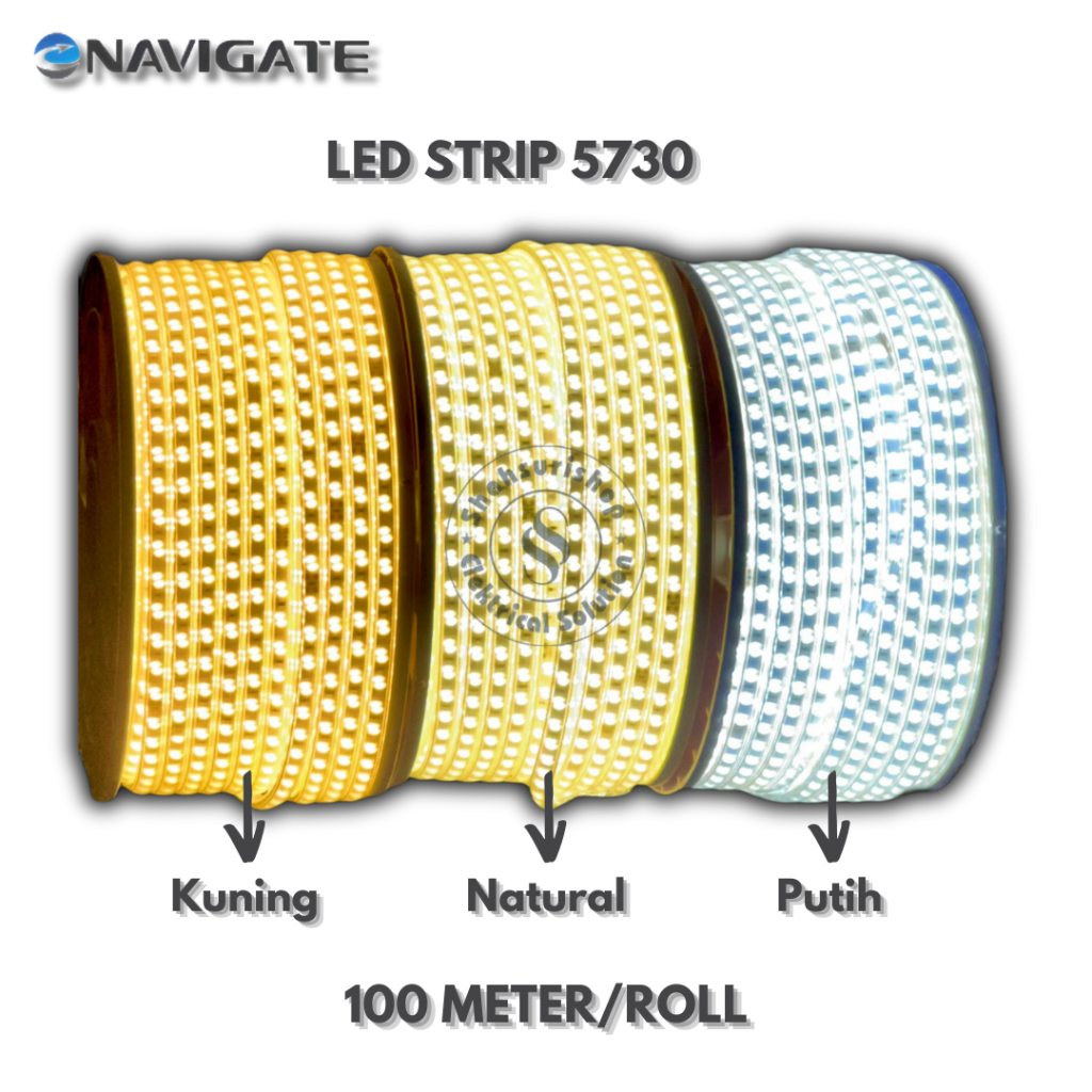 Jual NAVIGATE LED SELANG 5730 100M/ROLL 220V-240V PUTIH, NATURAL DAN ...