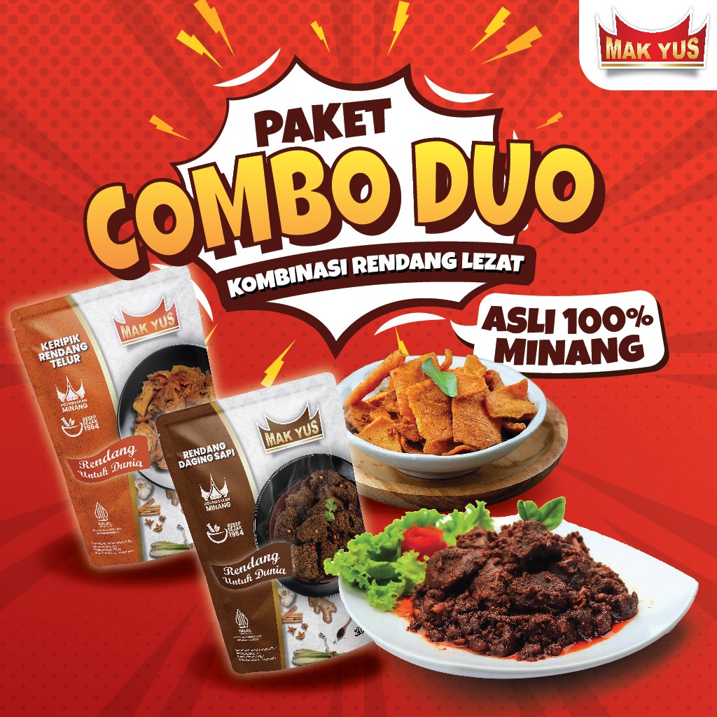 Jual Paket Combo Duo Mak Yus (1pcs Rendang Daging Sapi dan 1 pcs ...