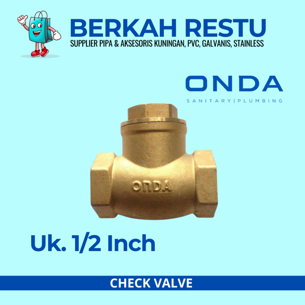 Jual Check Valve Kuningan 1/2" Inch ONDA | Shopee Indonesia