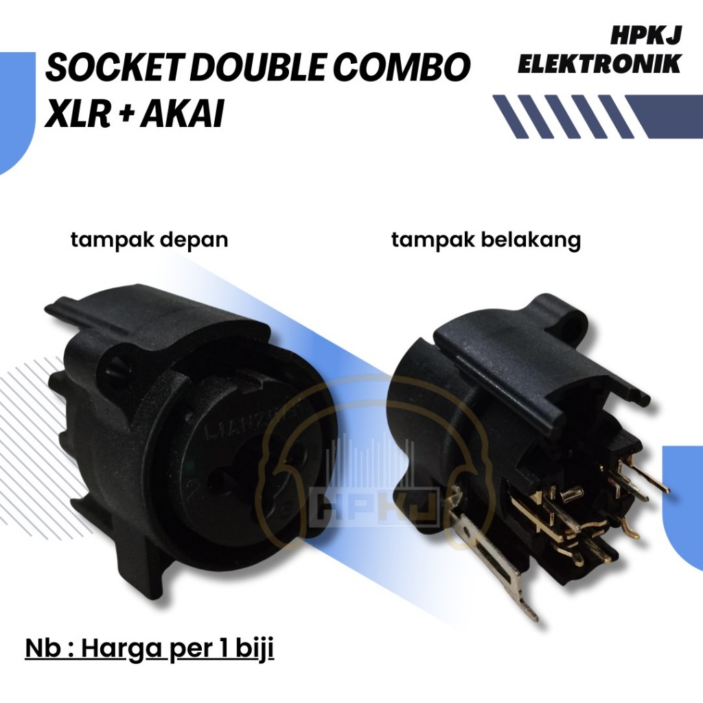 Jual SOKET MULTI CANON XLR + AKAI Soket double combo xlr canon female ...