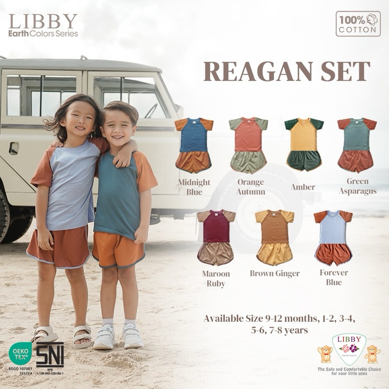 Jual LIBBY - Reagan Set Earth Colors (Setelan Pendek) | Shopee Indonesia