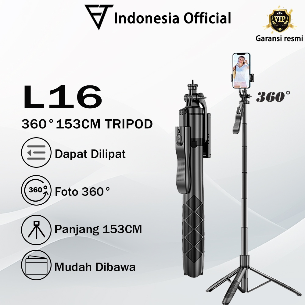 Jual FTT L16 Tongsis Tripod Bluetooth Selfie Stick Remote 1530MM Dengan 1/4 Adaptor | Shopee ...