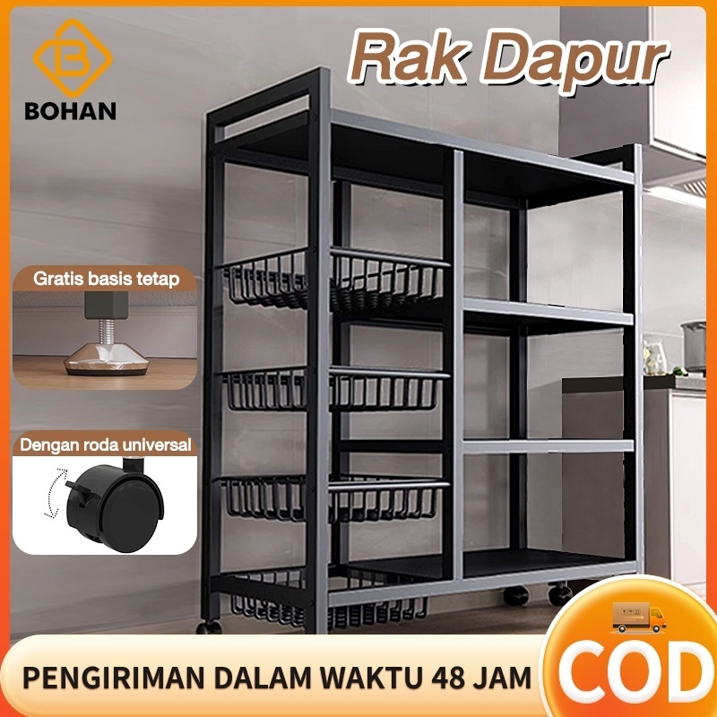 Jual Rak Oven Microwave/Rak Buah dan Sayuran/Rak Lantai Beroda Rak ...