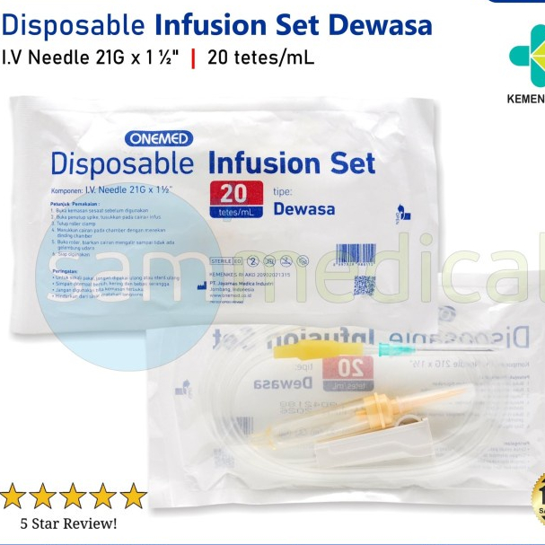 Jual OneMed Infusion Set Makro / Selang Infus / infus set / Dewasa ...