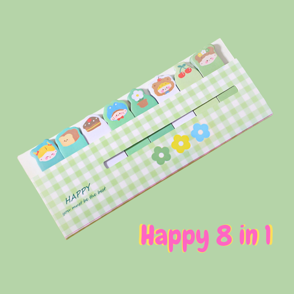 Jual TOPER Sticky Notes 8 in 1 Isi 120 Lembar Pembatas Buku Penanda ...