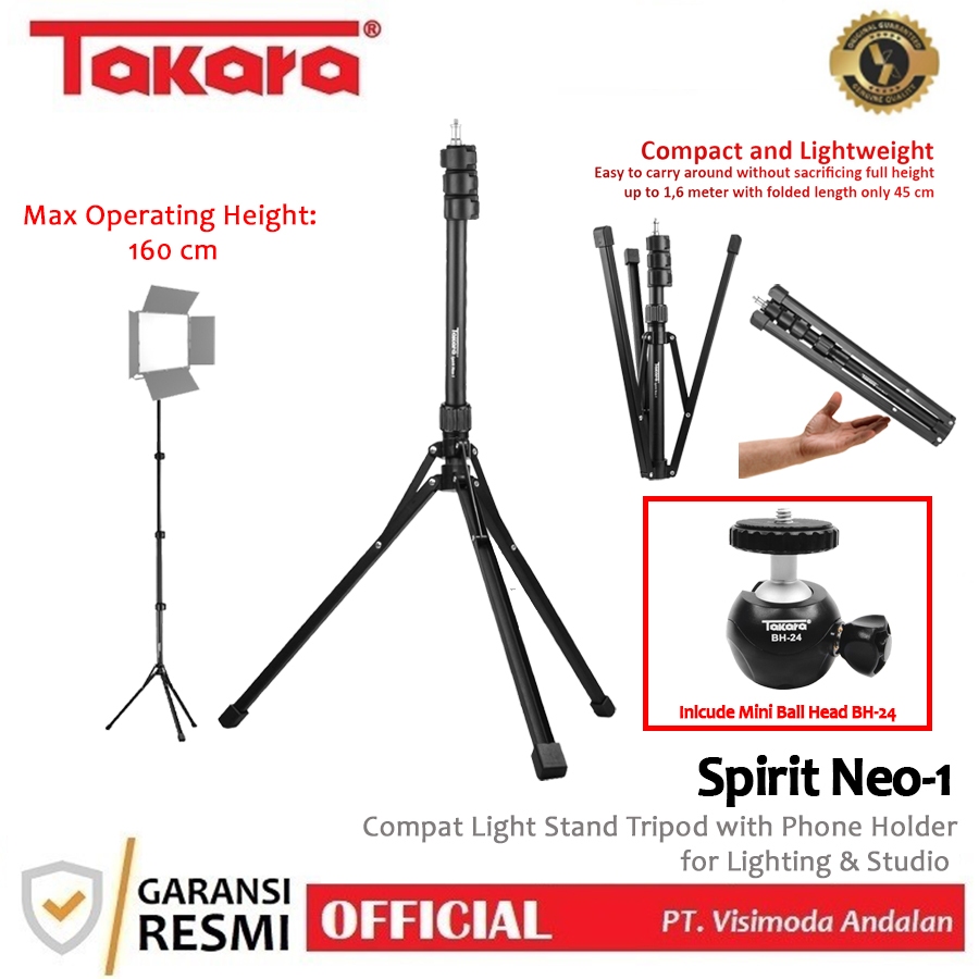 Jual Takara SPIRIT NEO-1 Compact Light Stand Tripod for Lightning & Studio | Shopee Indonesia