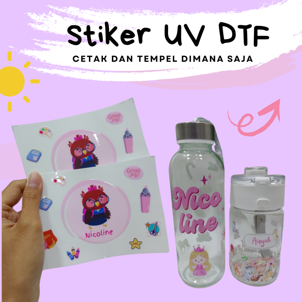 Jual Cetak Stiker DTF UV Stiker Tumbler Print UV DTF Pengganti Stiker ...