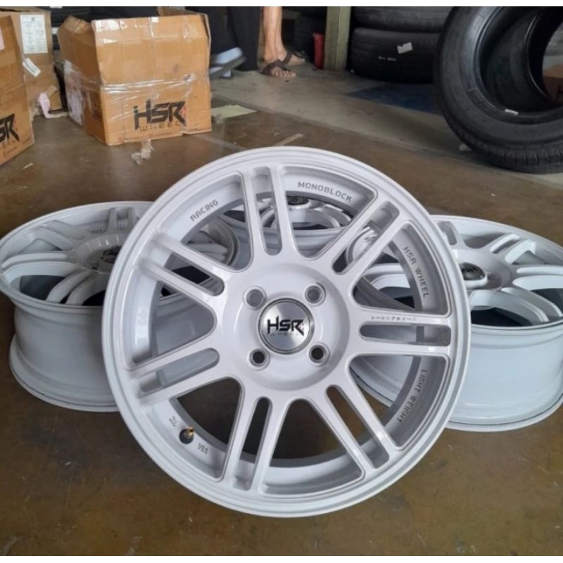 Jual VELG MOBIL BEKAS RACING HSR BOON RING 15X6,5 H4X100 ET42 WHITE COCOK MOBILIO FREED AGYA ...