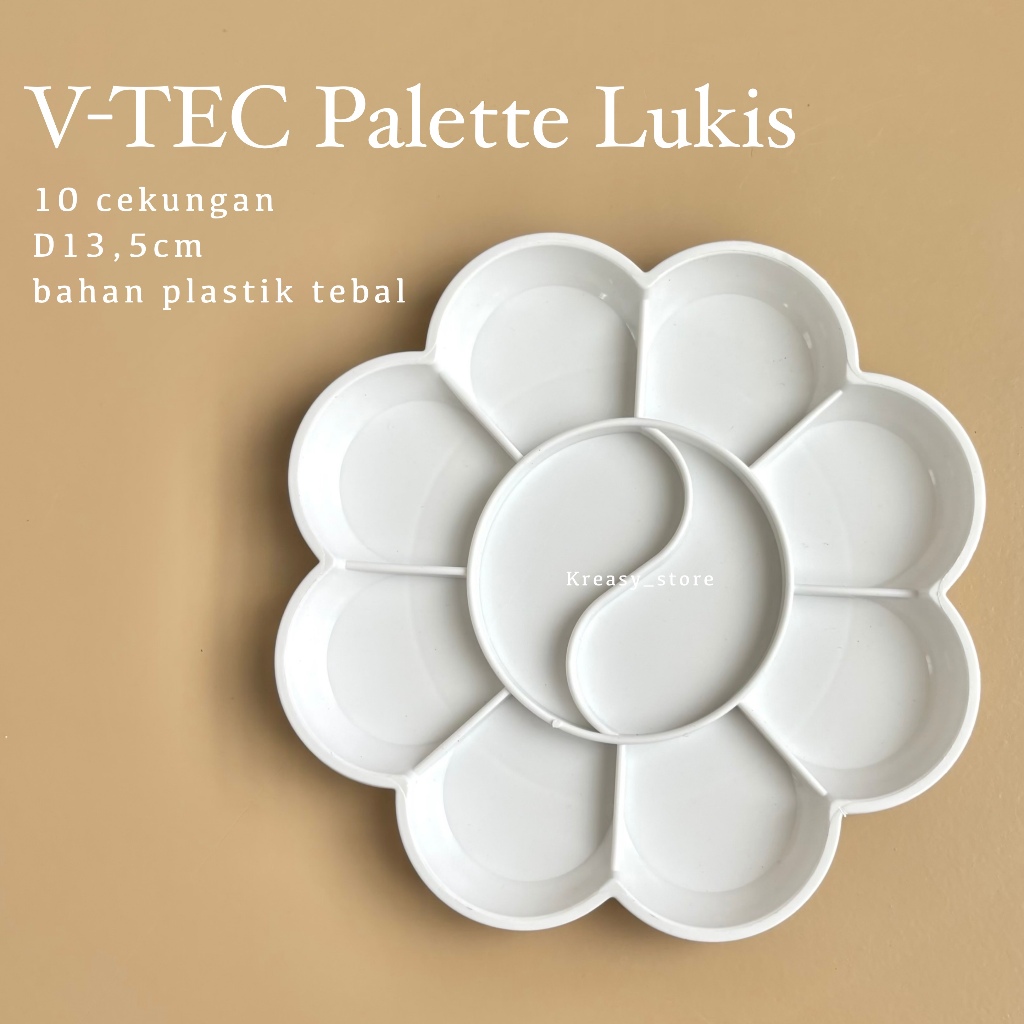 Jual V-TEC Palet Lukis Bentuk Bunga - Painting Palette - Wadah Cat ...