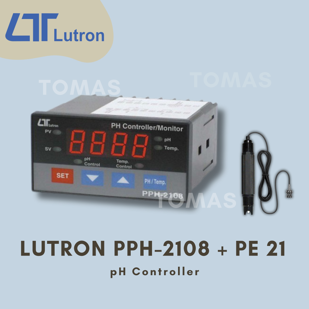 Jual PH Controller/Monitor Lutron PPH-2108 + PE-21 Industrial PH Probe ...