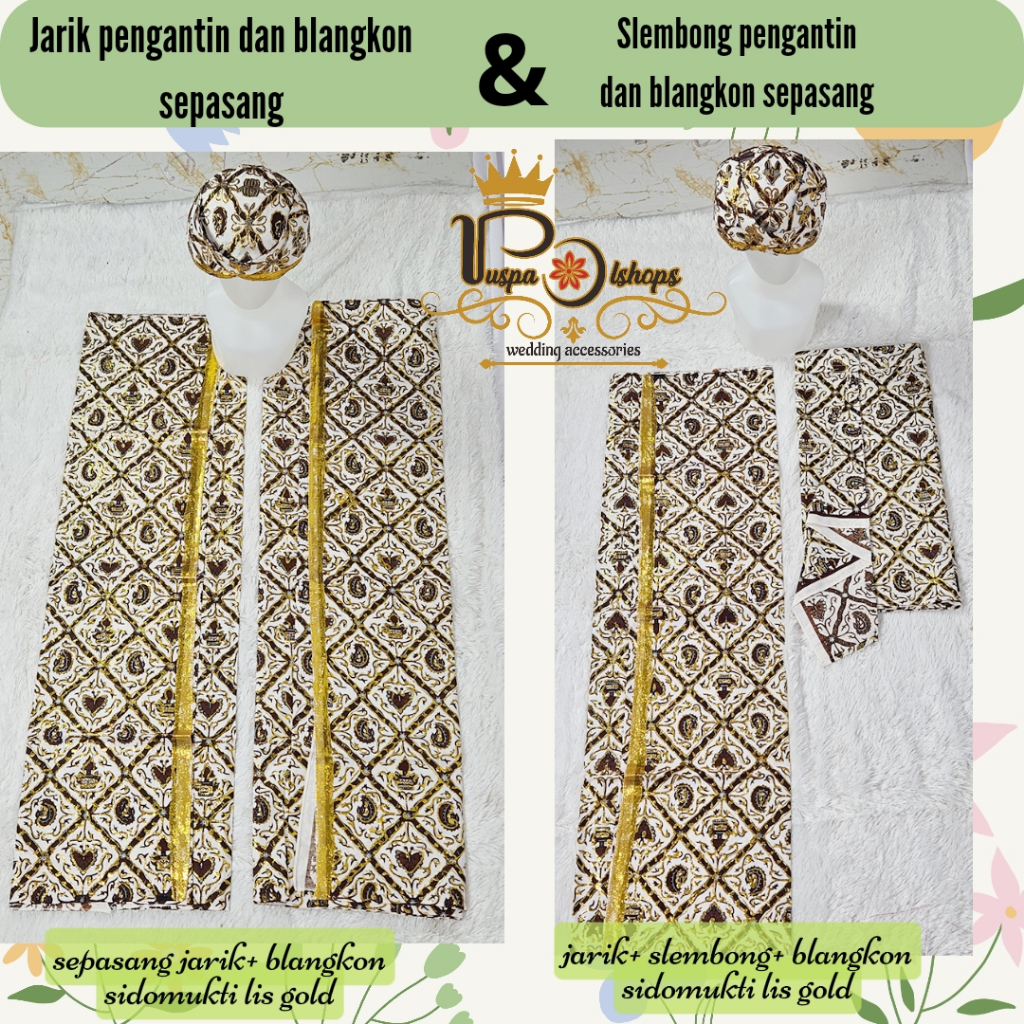 Jual Jarik pengantin prodo lis dan sepasang jarik dan slembong blangkon ...