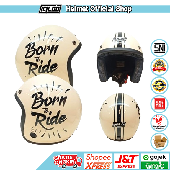 Jual Helm Bogo Retro Igloo Style Motif Text | Shopee Indonesia