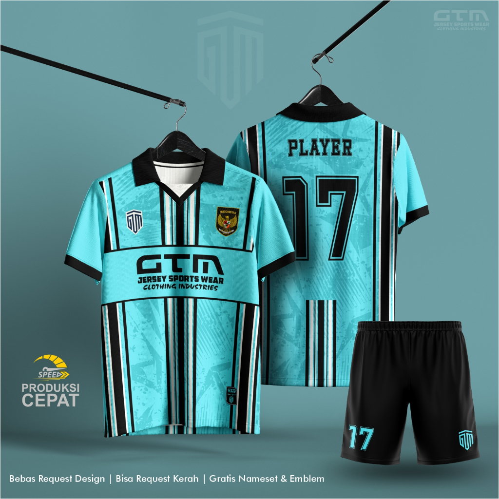 Jual JERSEY BOLA FUTSAL TOSCA KERAH RETRO ~ FREE CUSTOM DESIGN GTM 003 ...