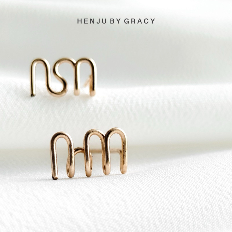 Jual Henju by Gracy | Initial Aksara Jawa Earrings | Minimal Jewelry ...